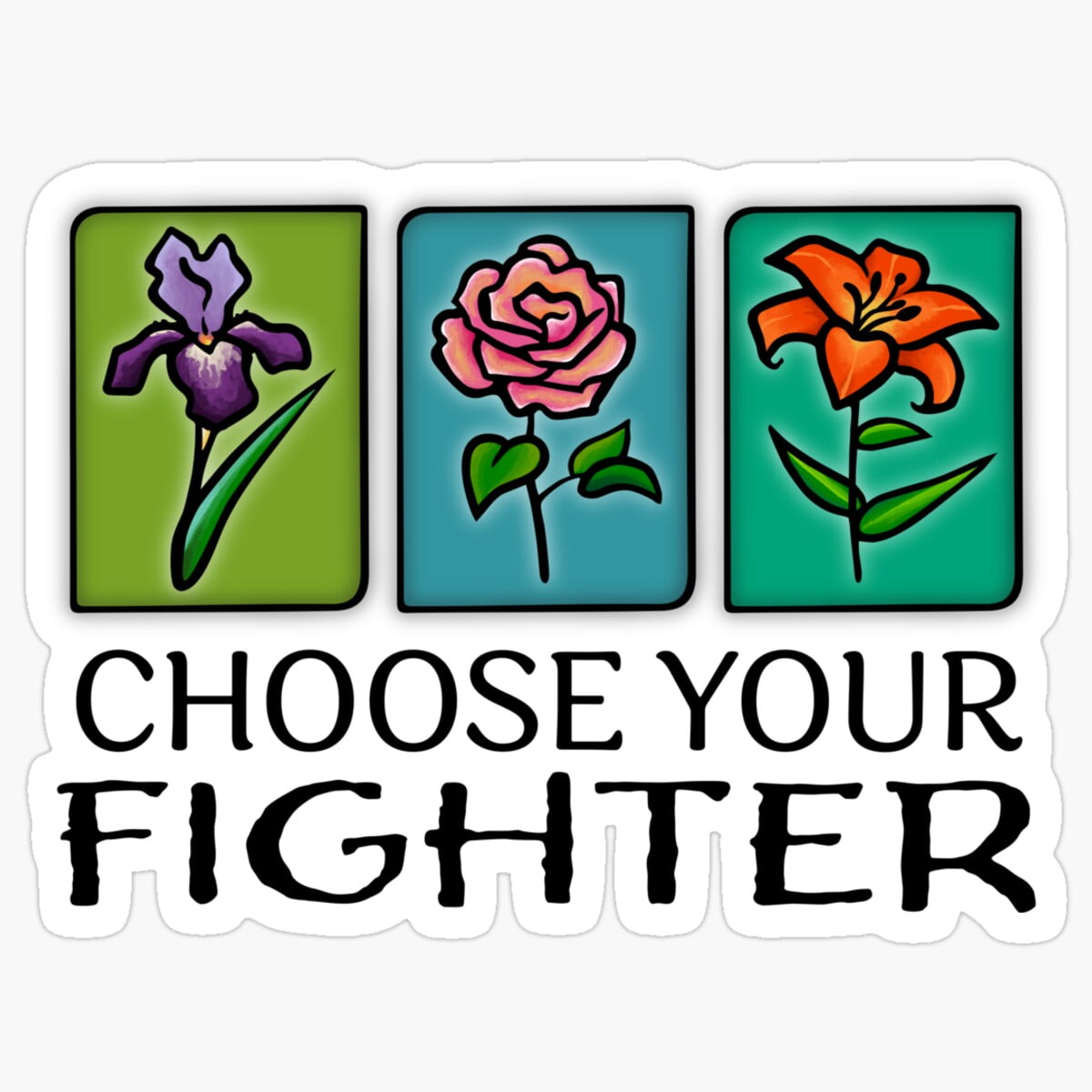 Kira Flowers Choose Your Fighter Sticker Waterproof Sticker for Water ...