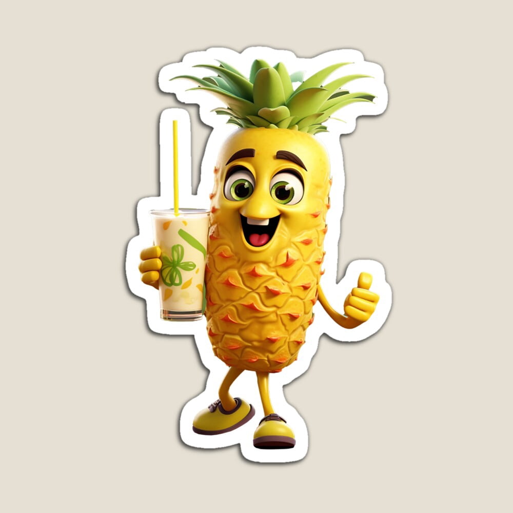 Kira - Fruit Smoothie Mascotte Whos Shaking A Smoothie, 3D Pineapple ...