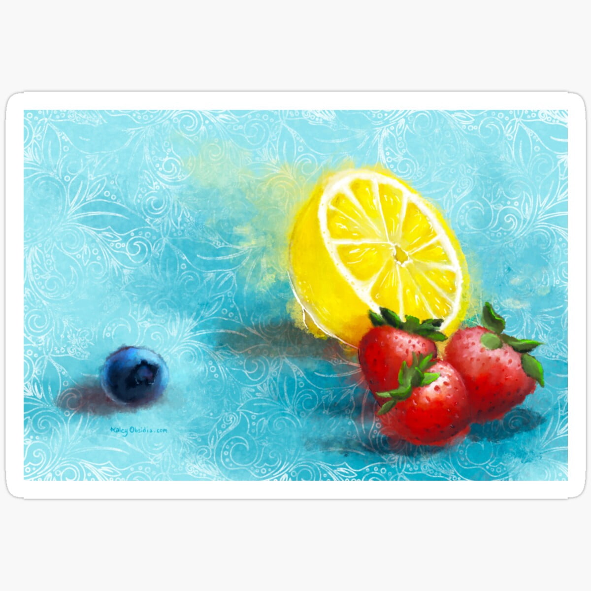 Kira Fruit Still Life Sticker Waterproof Sticker for Water Bottles ...