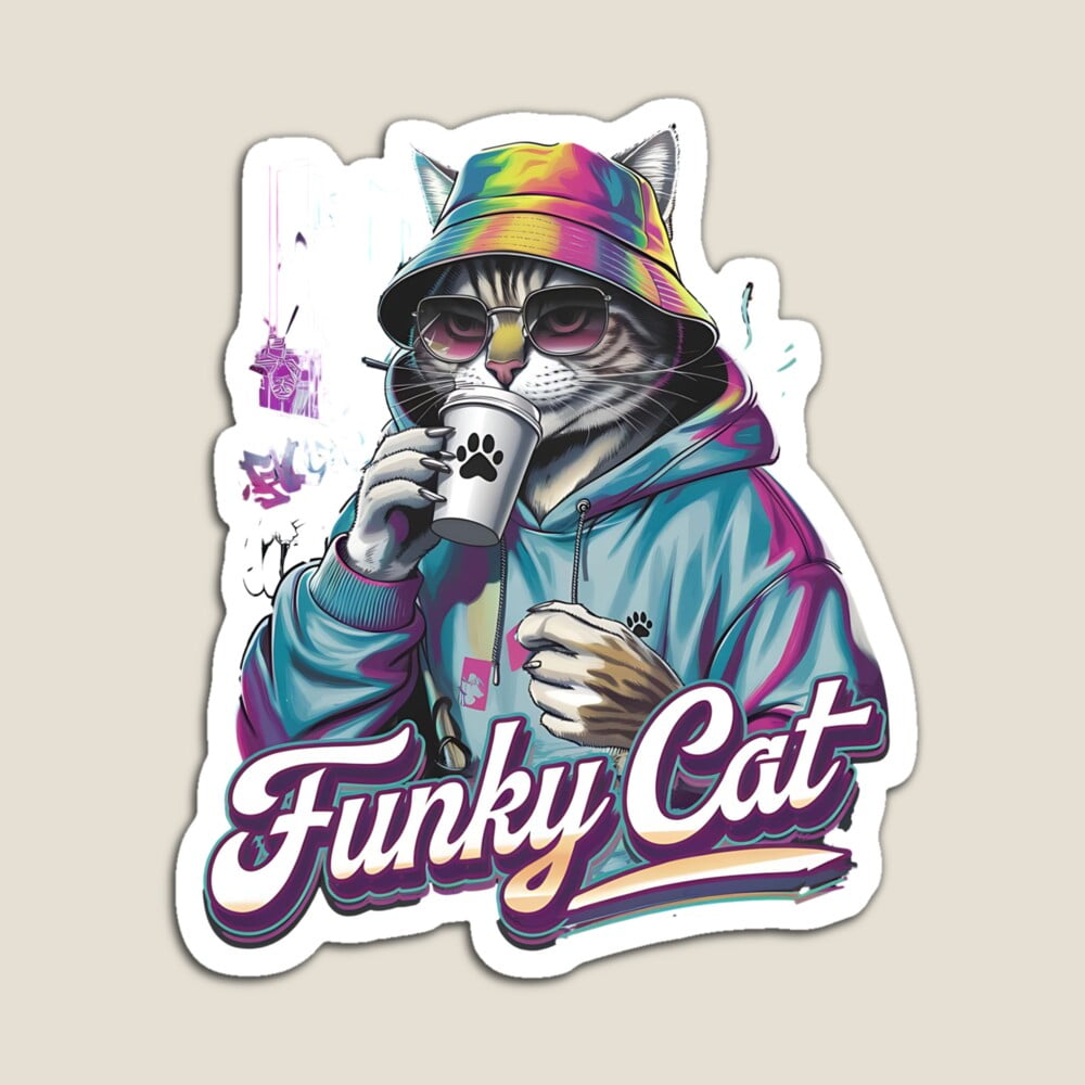 Kira - Funky Cat Sticker - 6049 Hot Trending Vinyl Stickers - Walmart.com