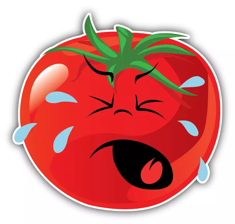 Kira Funny Cartoon Tomato Smile Cry Exspression Car Bumper Sticker ...