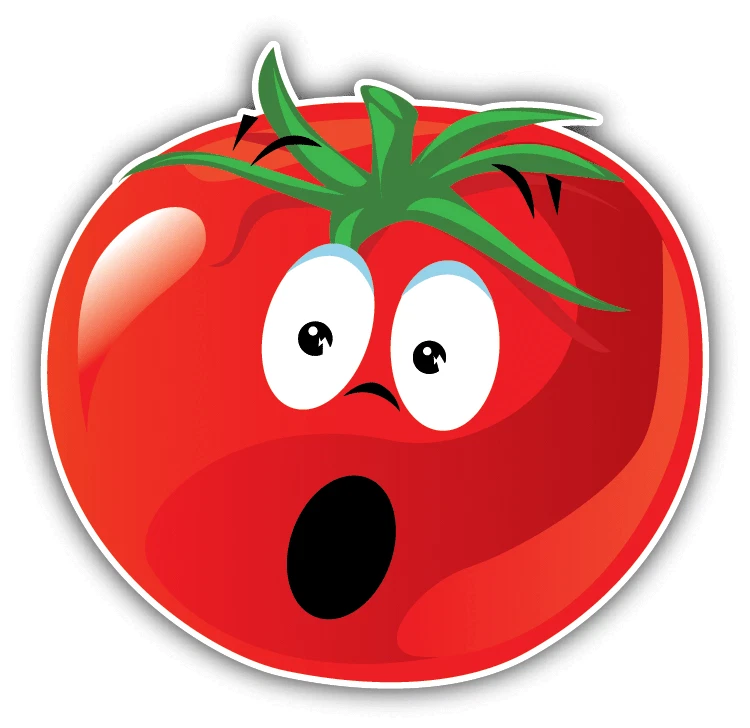 Kira Funny Cartoon Tomato Smile Stunned Exspression Car Bumper Sticker ...