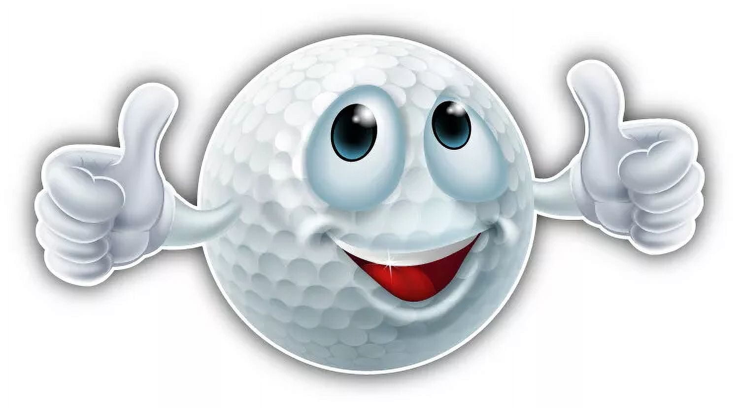 Kira Funny Golf Ball Smiley Car Bumper Sticker Decal Waterproof Sticker ...