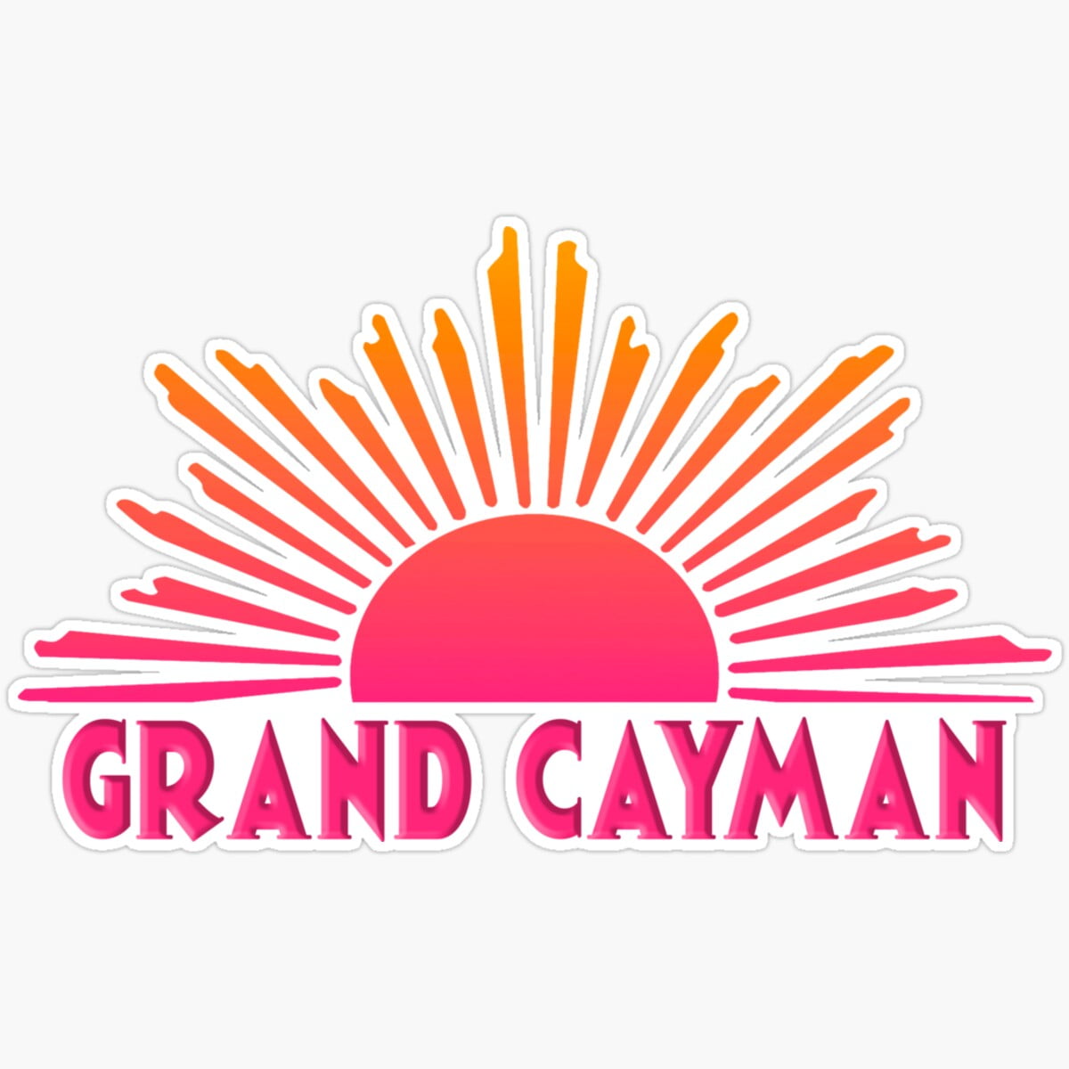 Kira GRAND CAYMAN Island Souvenir Bright Ombre Sun Sticker Decorative ...