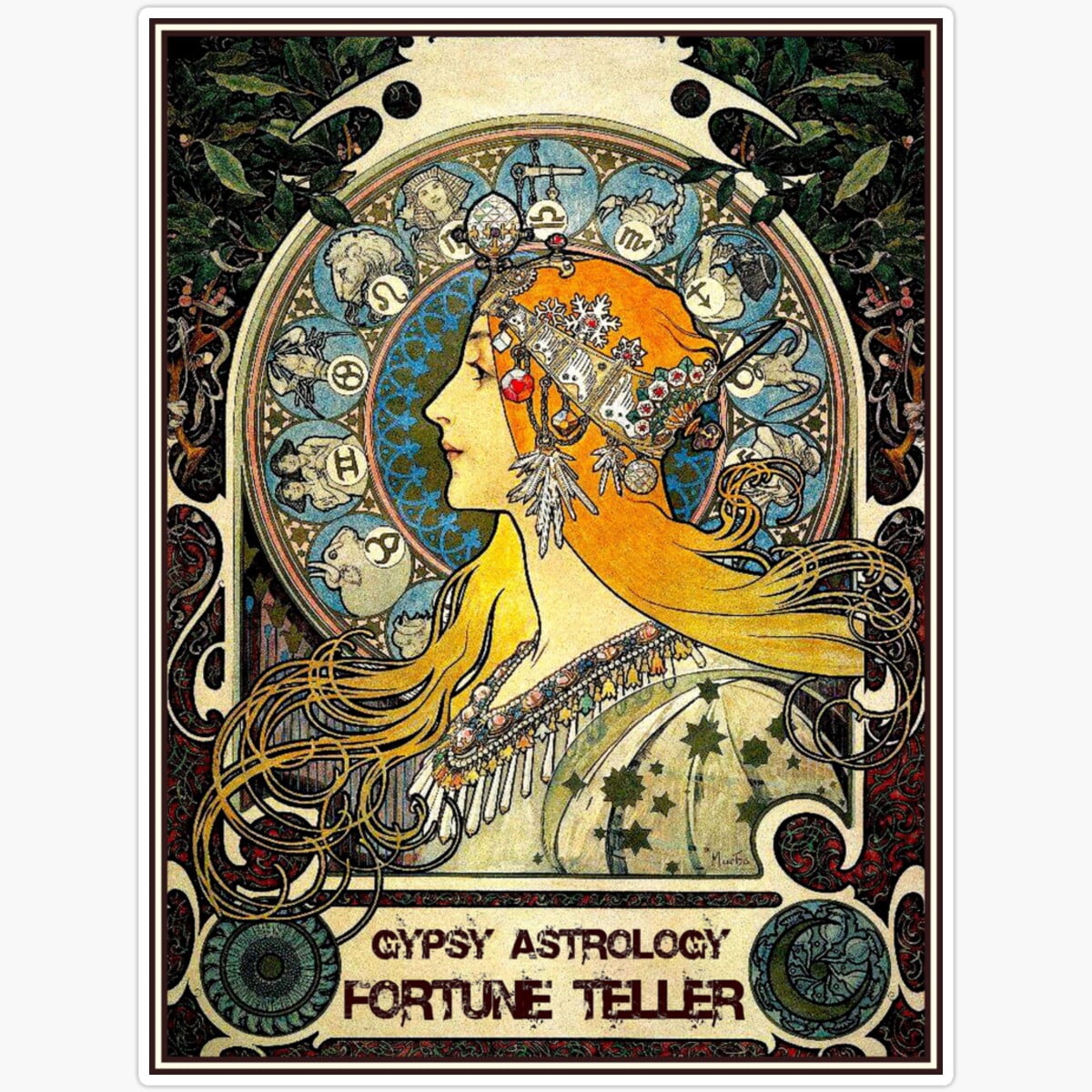 Kira GYPSY ASTROLOGY;Vintage Fortune Teller Print Sticker Decorative ...