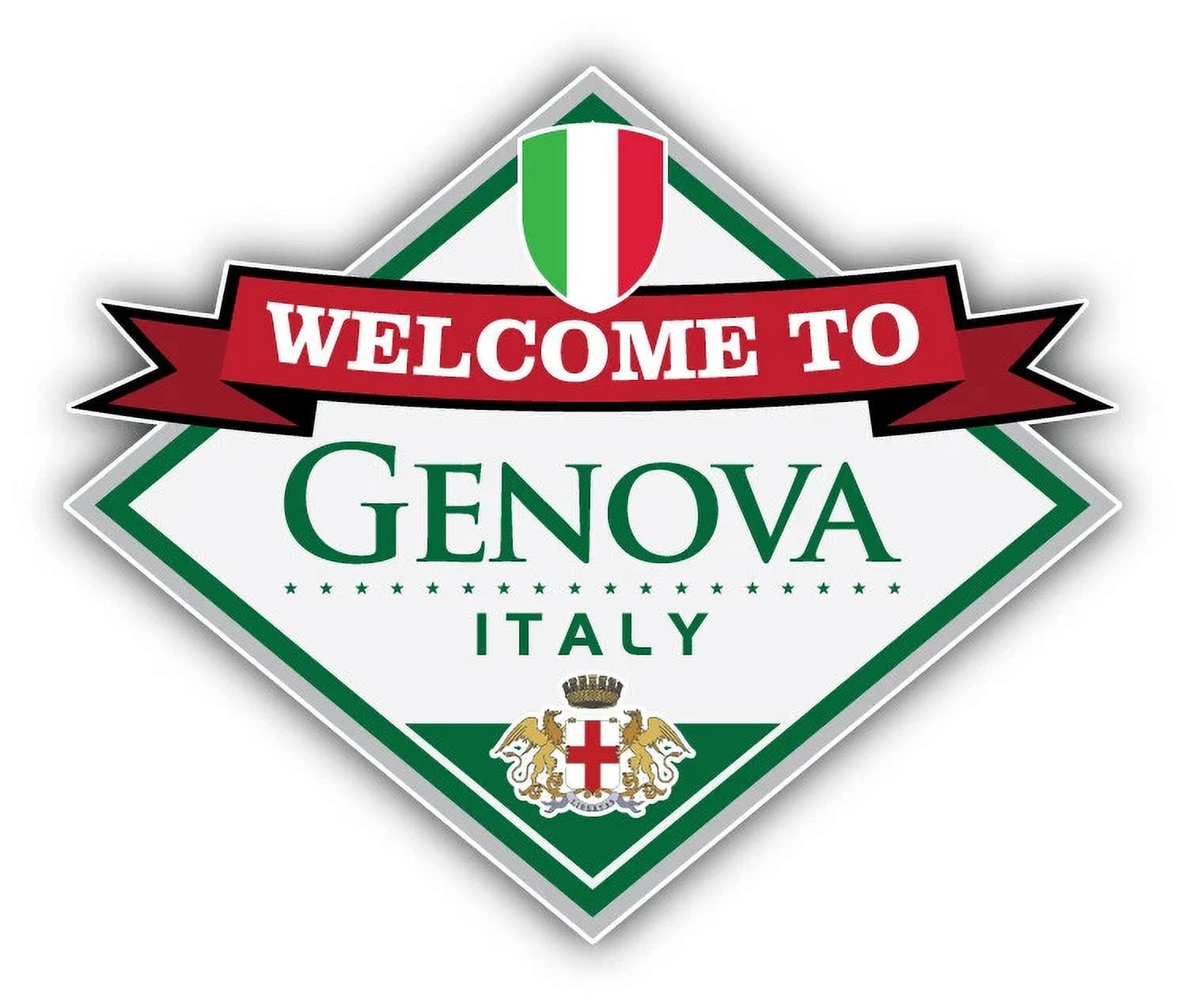 Kira Genova Italy Welcome Travel Badge Car Bumper Sticker Decal ...
