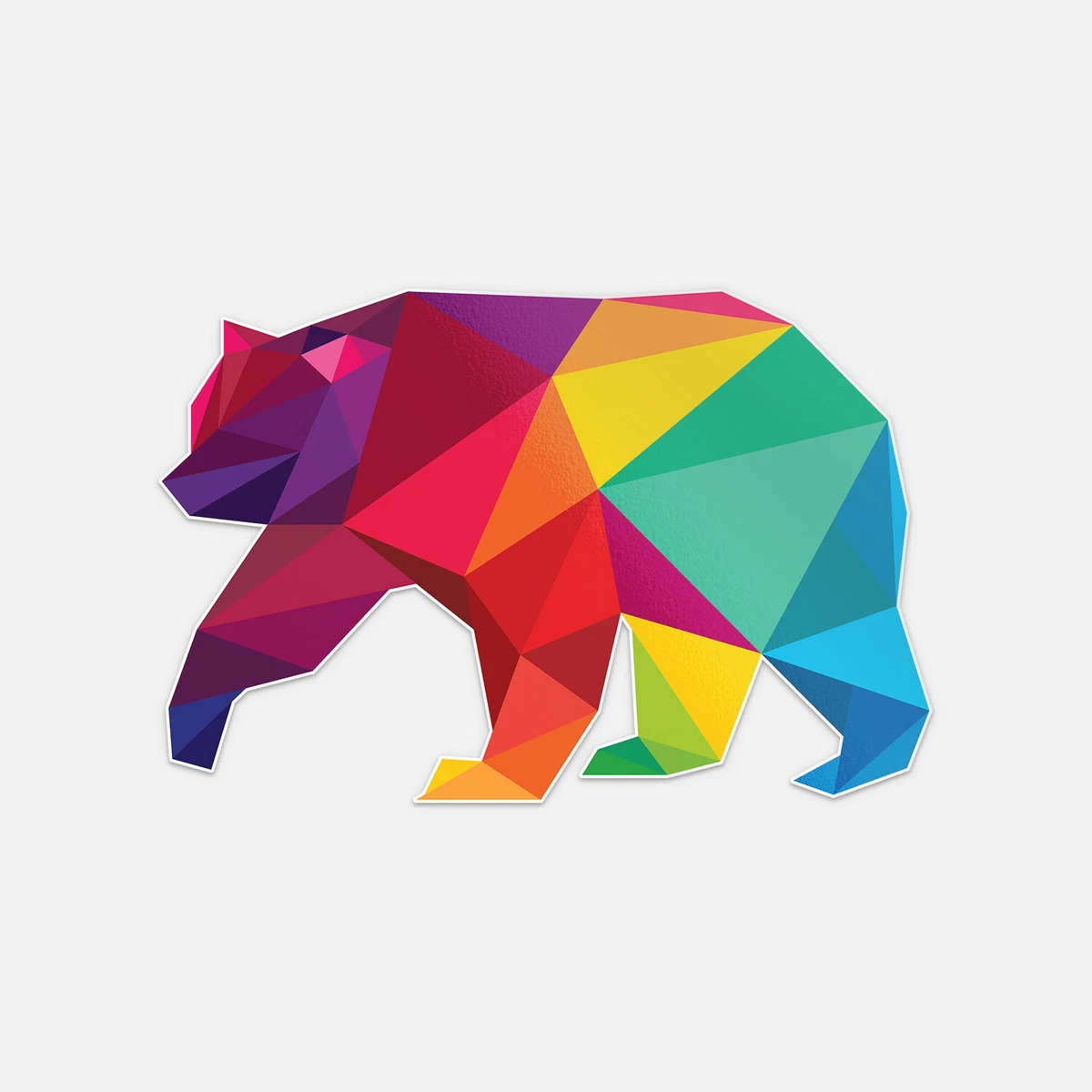 Kira Geometric Bear Animal Polygonal Vinyl Vinyl Sticker Decal ...