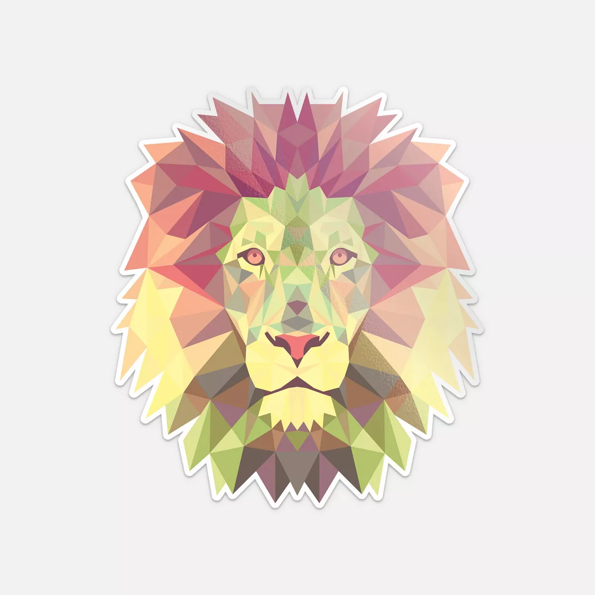 Kira Geometric Lion Animal Polygonal Vinyl Vinyl Sticker Decal ...