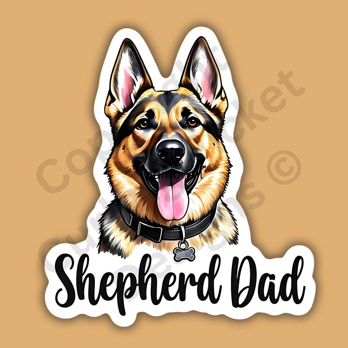 Kira German Shepherd Dad Dog Breed Cute Vinyl Sticker Waterproof ...