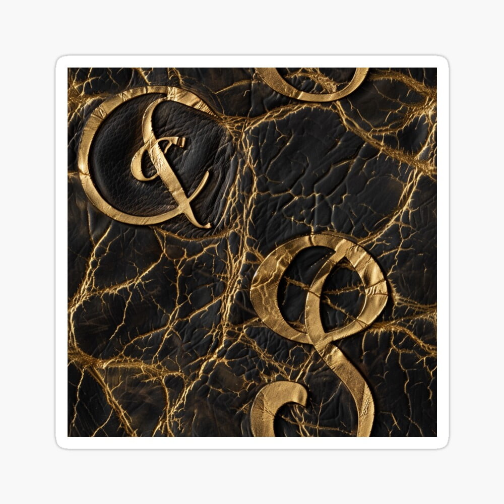 Kira Golden Monogram On Noble Leather Glossy Sticker - Kir 1802 ...