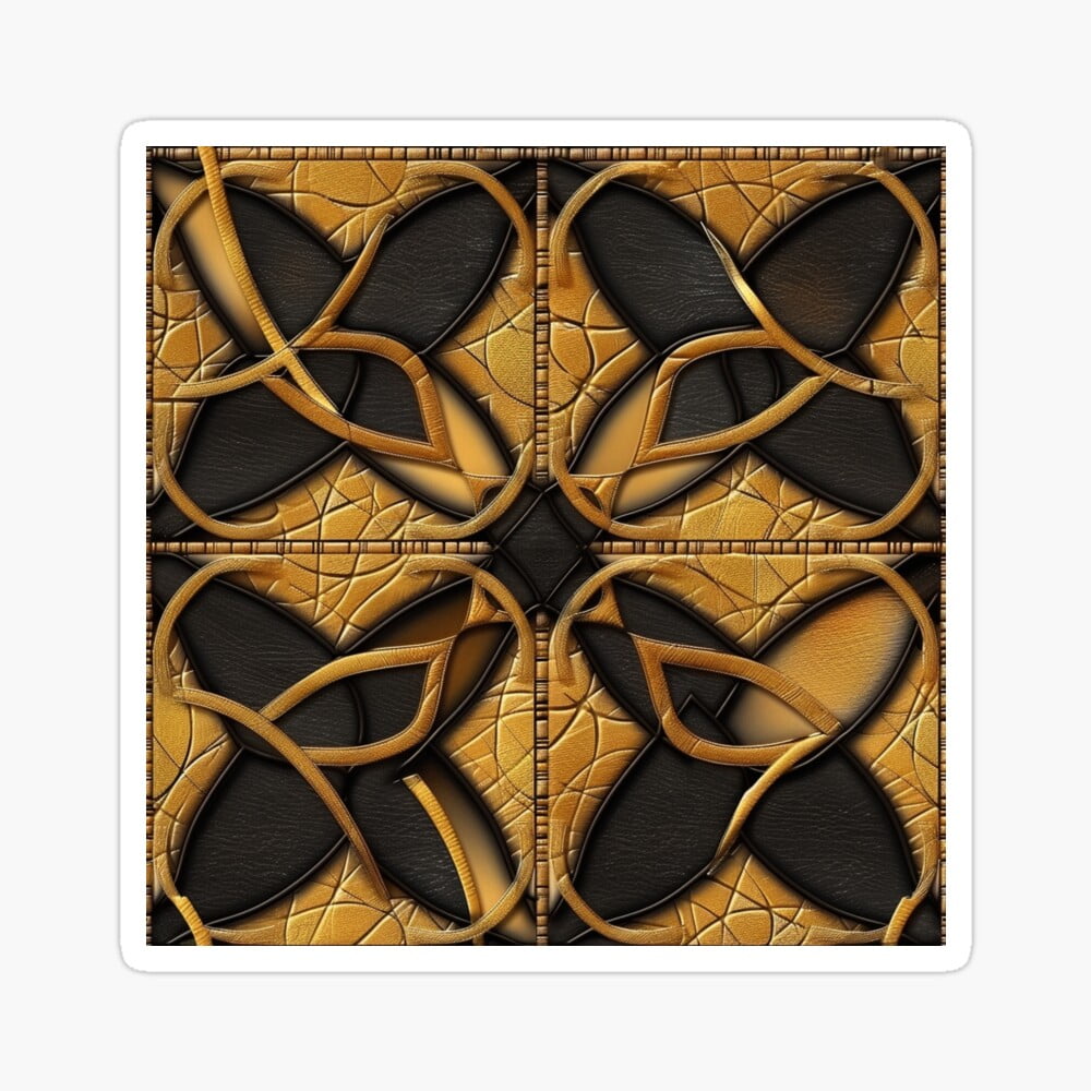 Kira Golden Monogram On Noble Leather Glossy Sticker - Kir 1809 ...