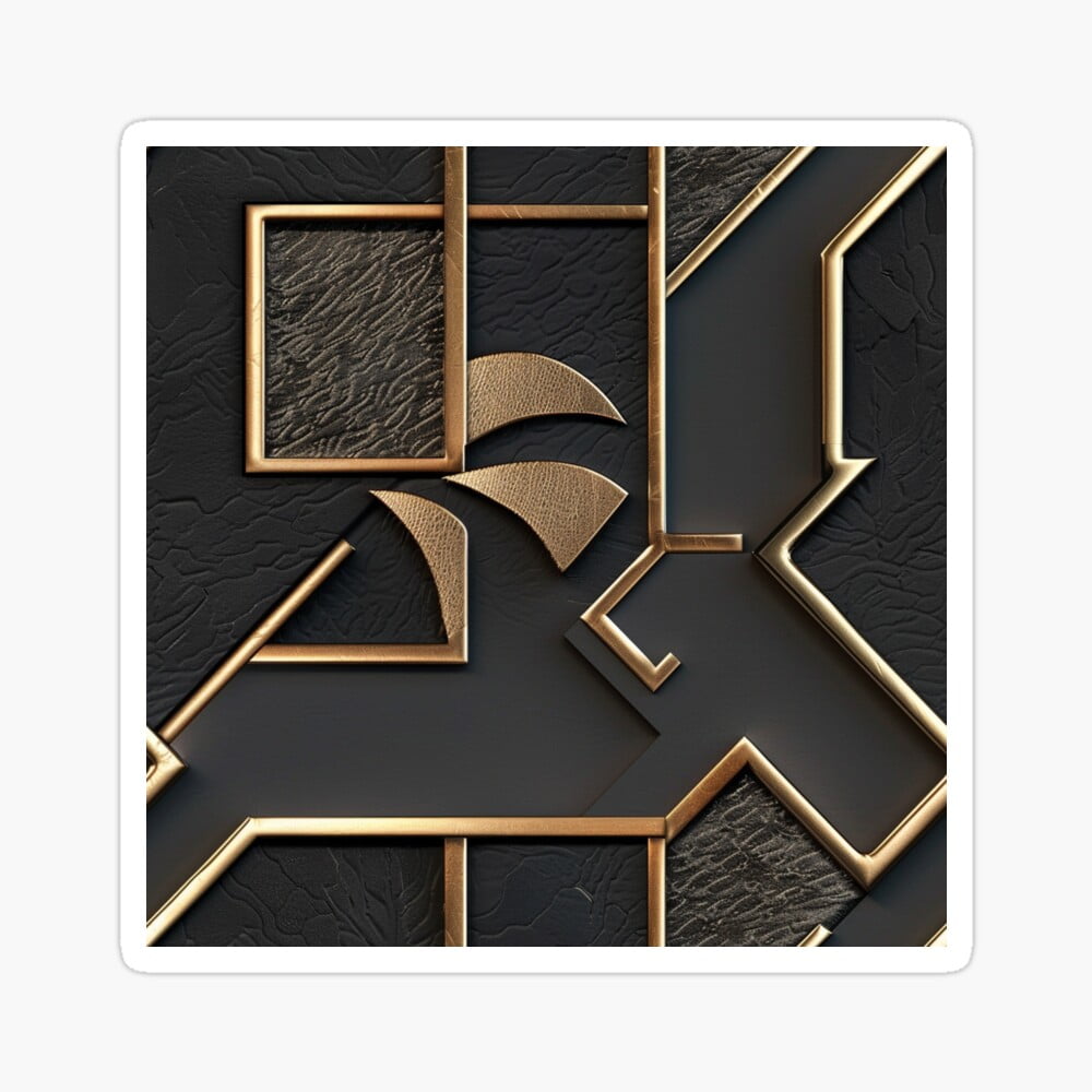 Kira Golden Monogram On Noble Leather Sticker - Kir 1813 Decorative ...