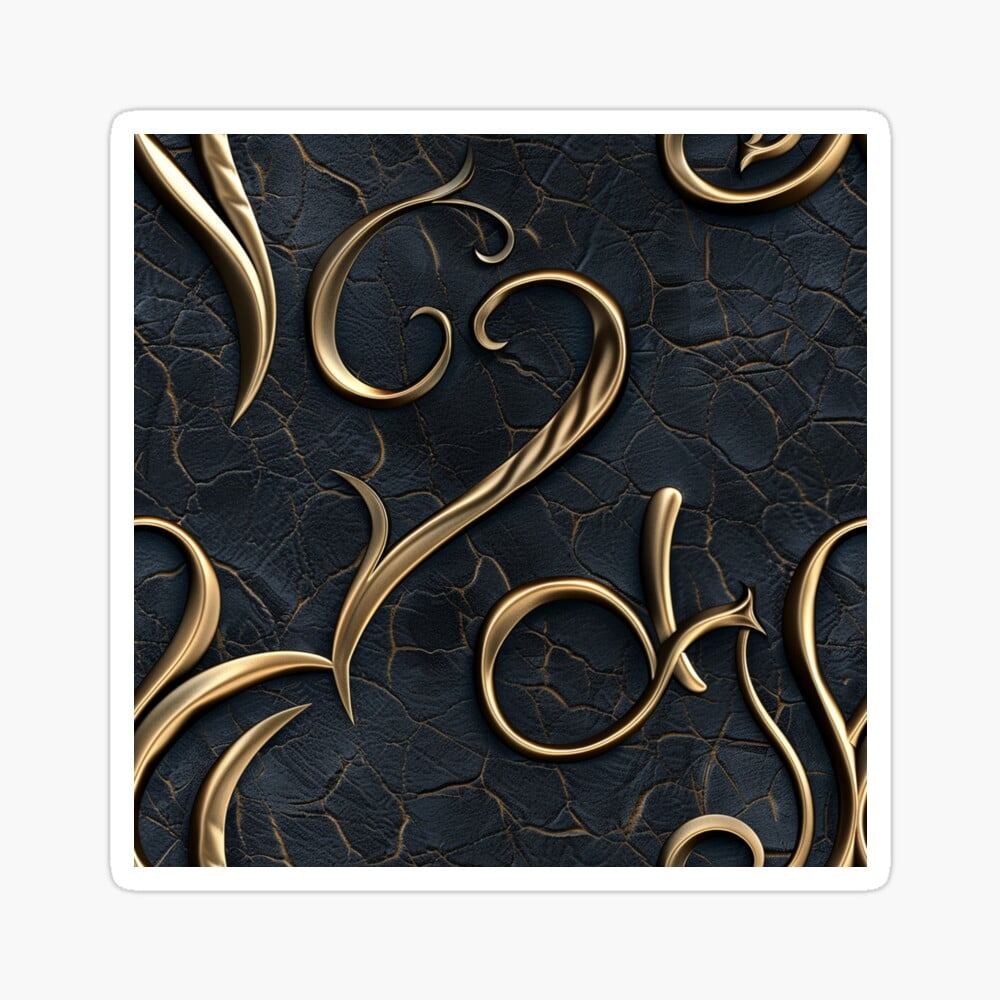 Kira Golden Monogram On Noble Leather Sticker - Kir 1817 Decorative ...