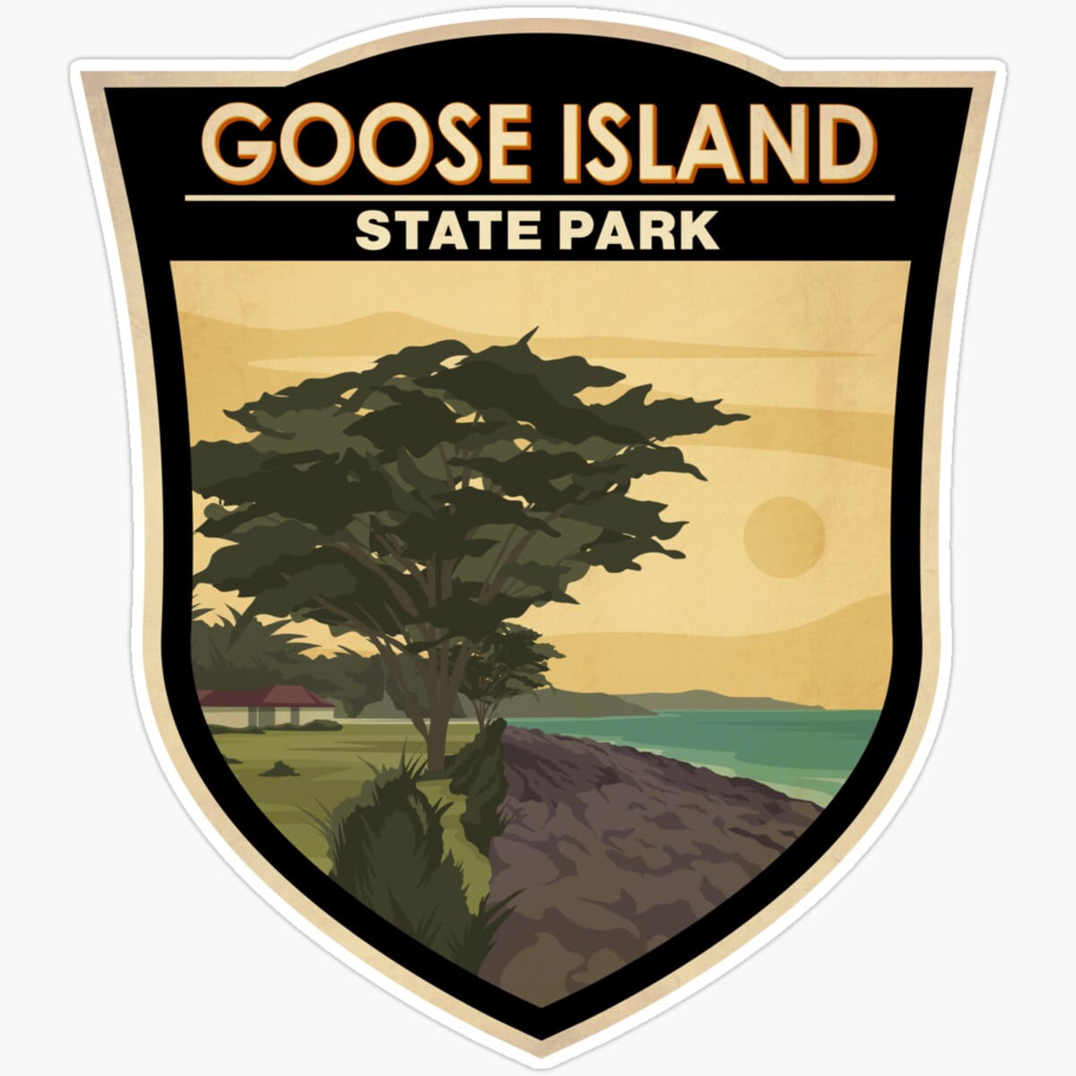 Kira Goose Island State Park Texas Badge Vintage Sticker Decorative ...