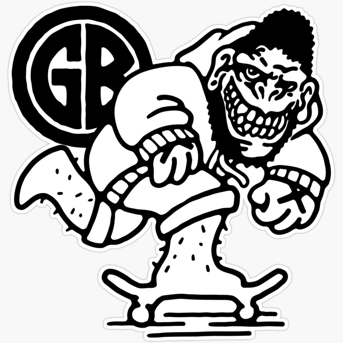 Kira Gorilla Hardcore Punk American Band in Black Sticker Decorative ...