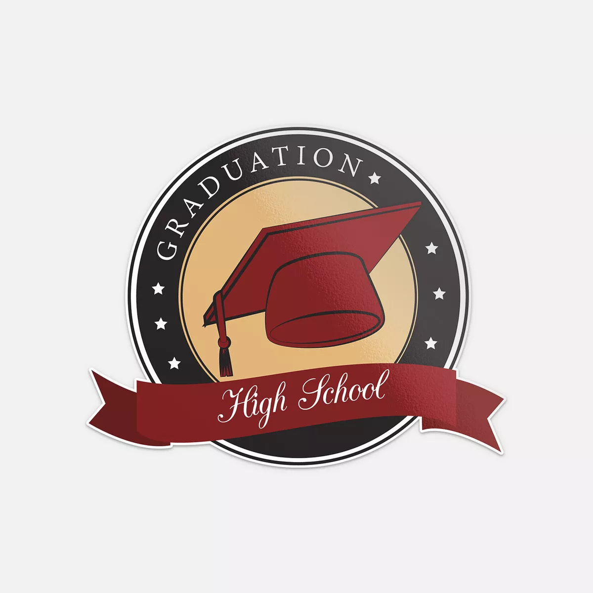 Kira Graduation Symbol Cap High School Education Label Badge Vinyl ...