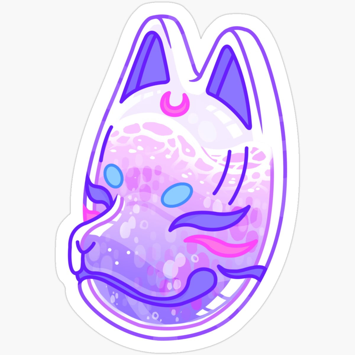 Kira Grape Soda Kitsune Mask Sticker Decorative Laptop, Phone Stickers ...