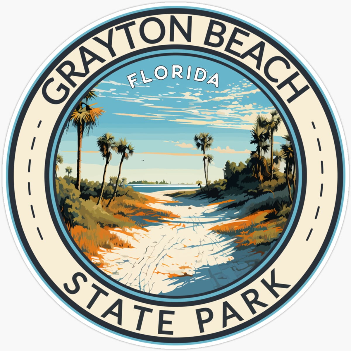 Kira Grayton Beach State Park Florida Travel Art Badge Sticker ...