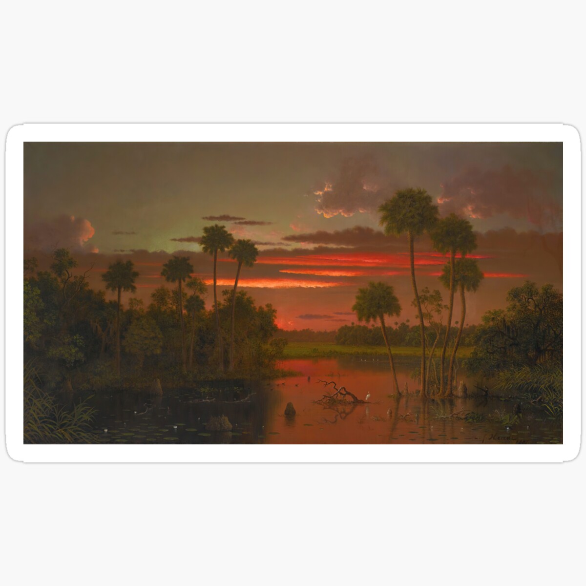 Kira Great Florida Sunset by Martin Johnson Heade 1887 Sticker ...