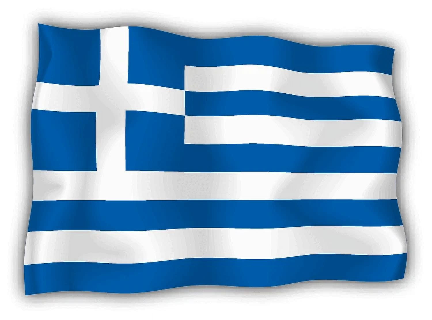 Kira Greece Wave Flag Car Bumper Sticker Decal Waterproof Sticker for Water Bottles, Laptops ...