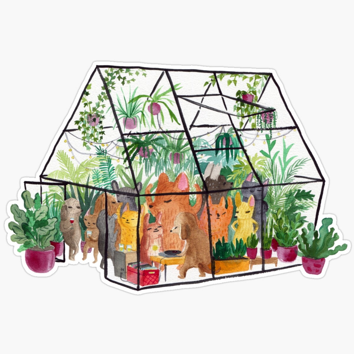 Kira Greehouse animal party Sticker Decorative Laptop, Phone Stickers ...