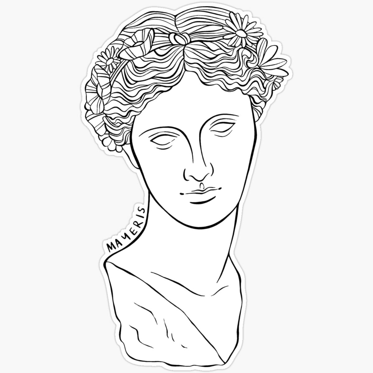 Kira Greek Goddess Classical Bust Muse of Comedy Thalia Sticker ...