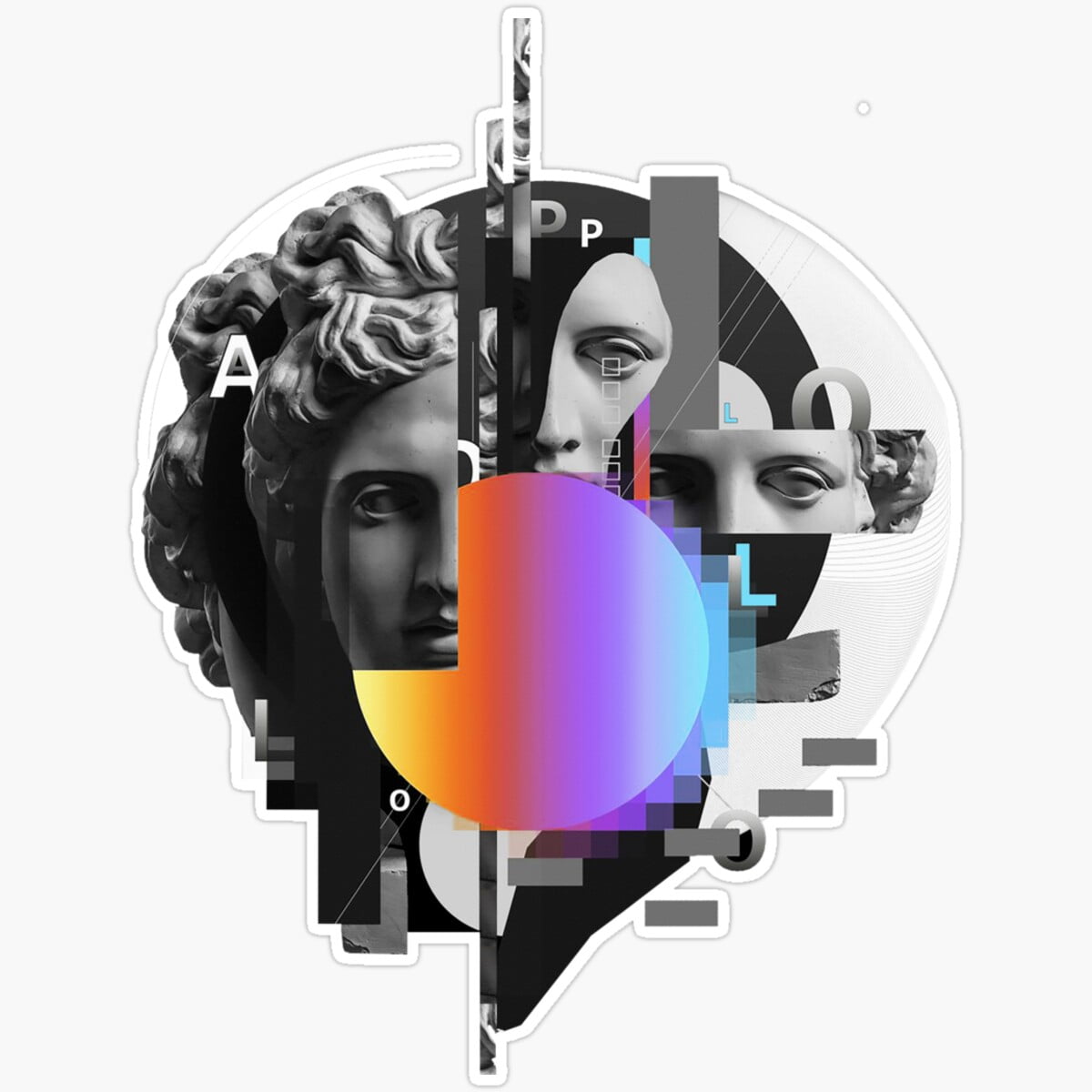 Kira Greek Vaporwave Aesthetic Angel Sticker Decorative Laptop, Phone ...