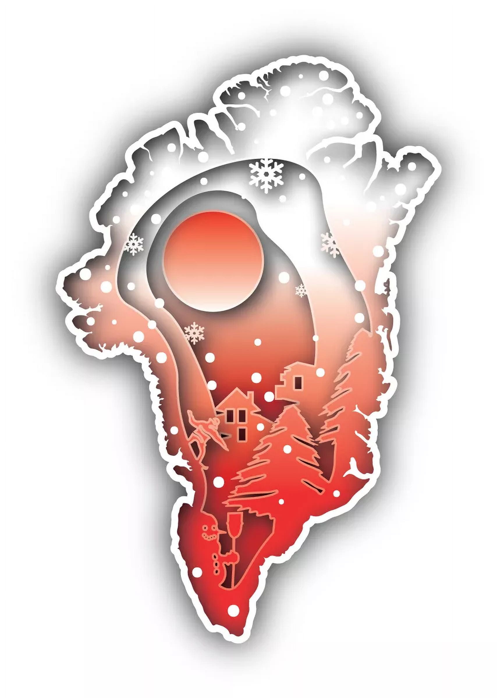 Kira Greenland Map Flag Illustration Paper Art Carves Vinyl Sticker Car ...