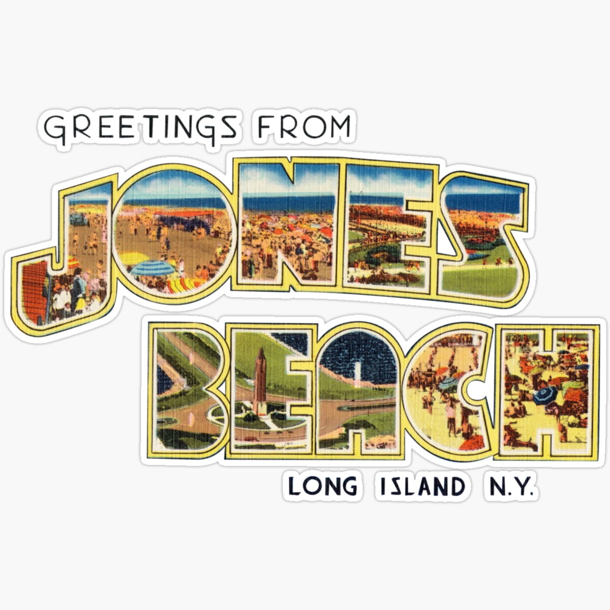 Kira Greetings from Jones Beach, Long Island, New York Sticker ...