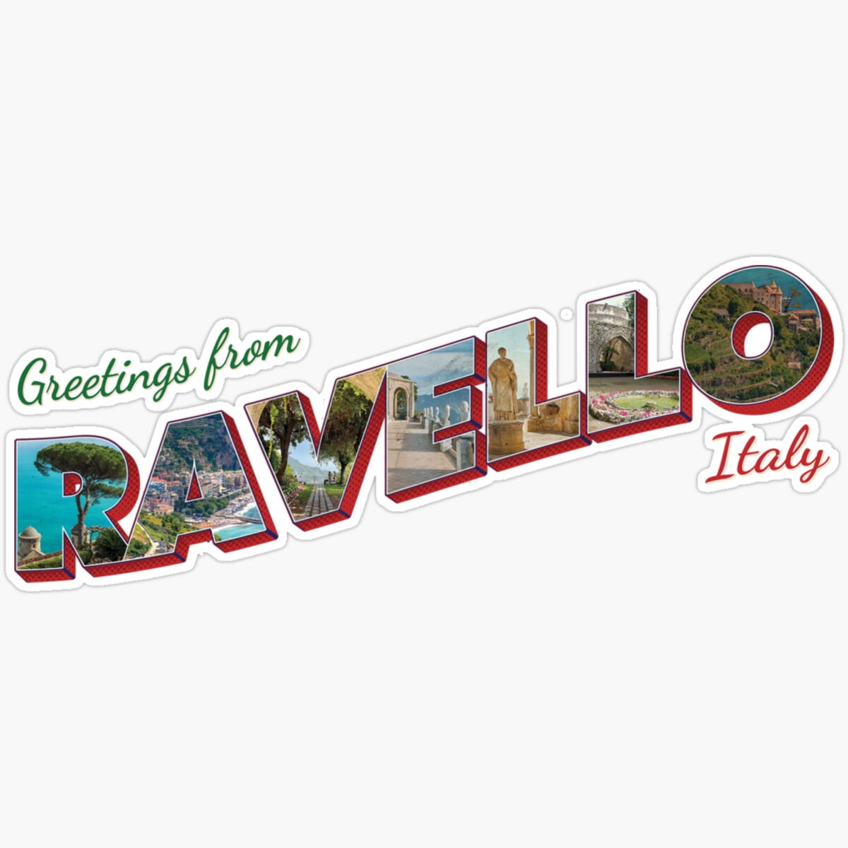 Kira Greetings from Ravello in Italy Vintage style retro souvenir ...