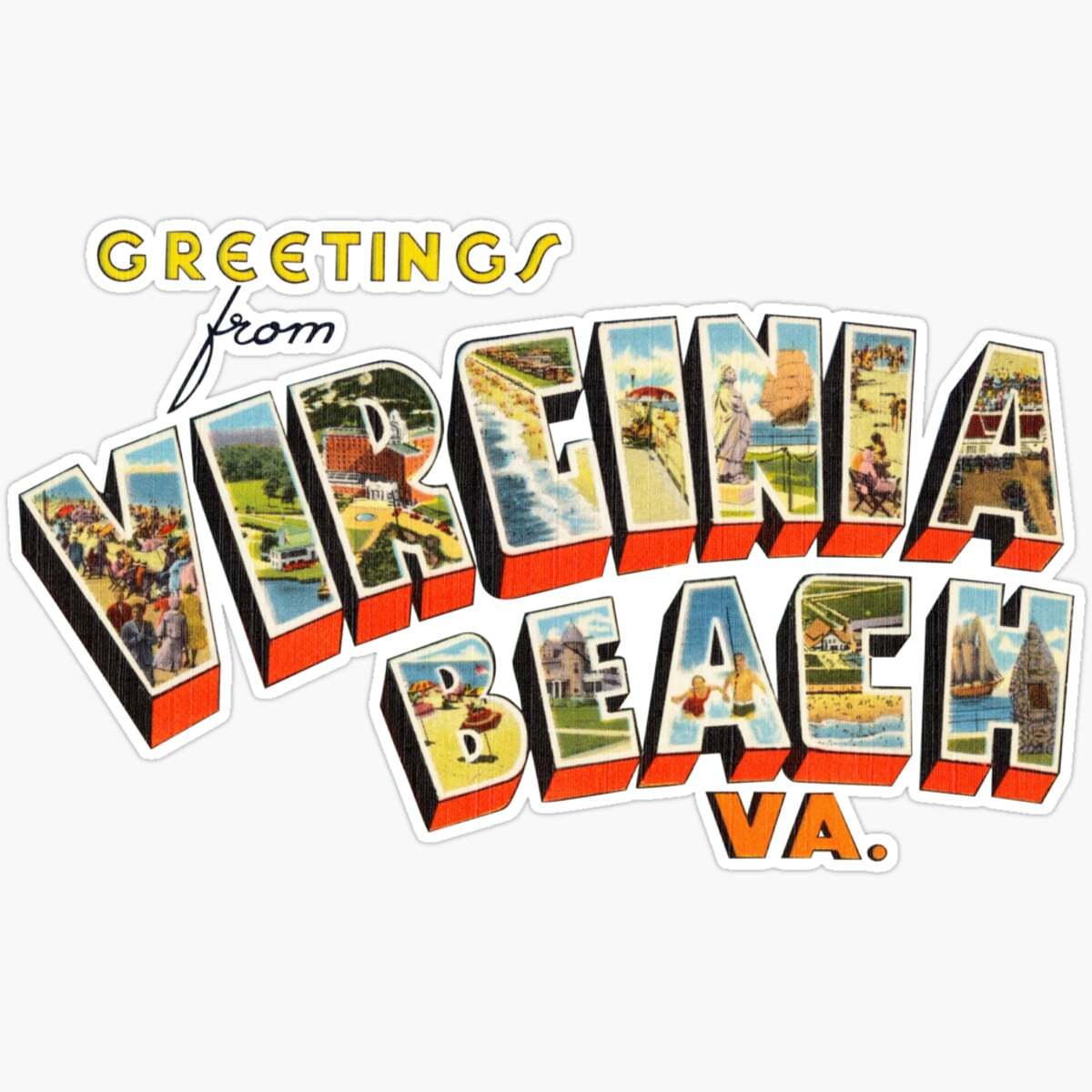 Kira Greetings from Virginia Beach, Virginia Sticker Decorative Laptop ...