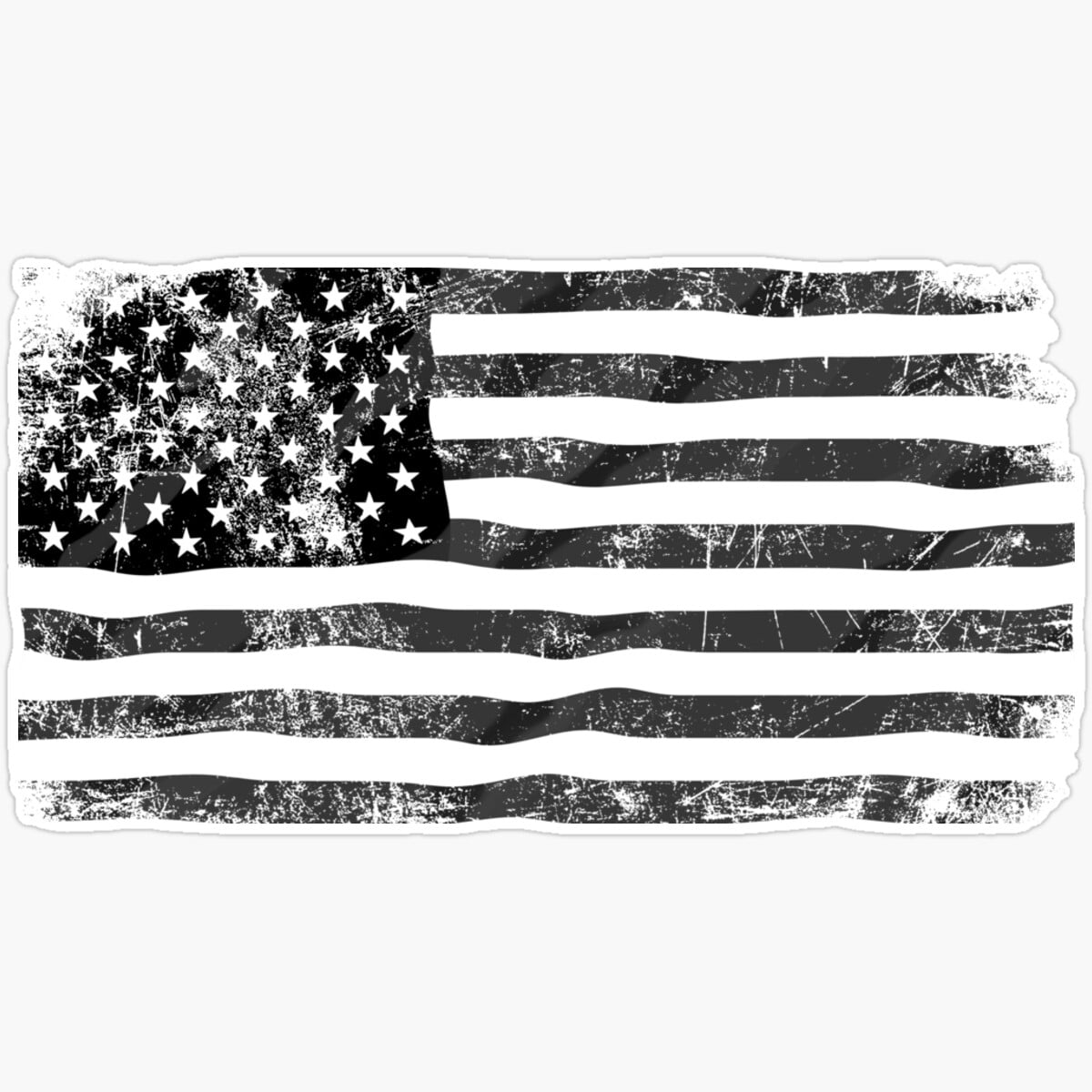 Kira Grunge American Flag in Black and White | Distressed Patriotic Art ...