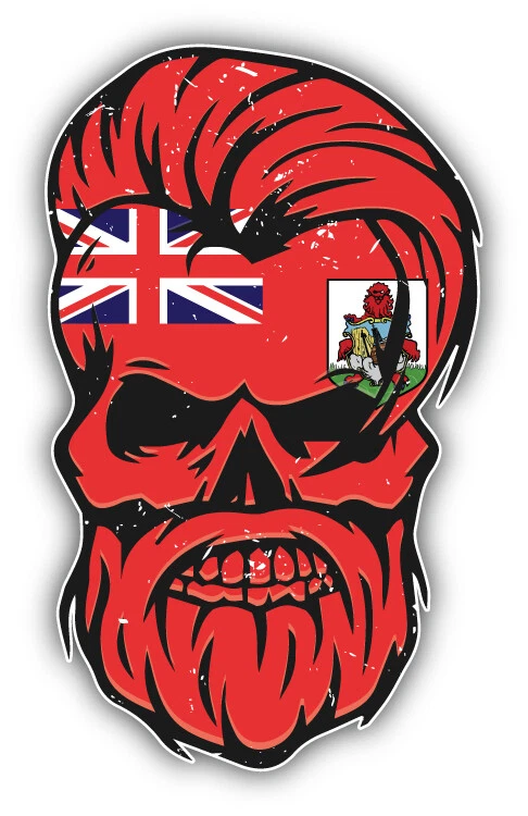 Kira Grunge Beard Bermuda Flag Sticker Decal Waterproof Sticker for ...