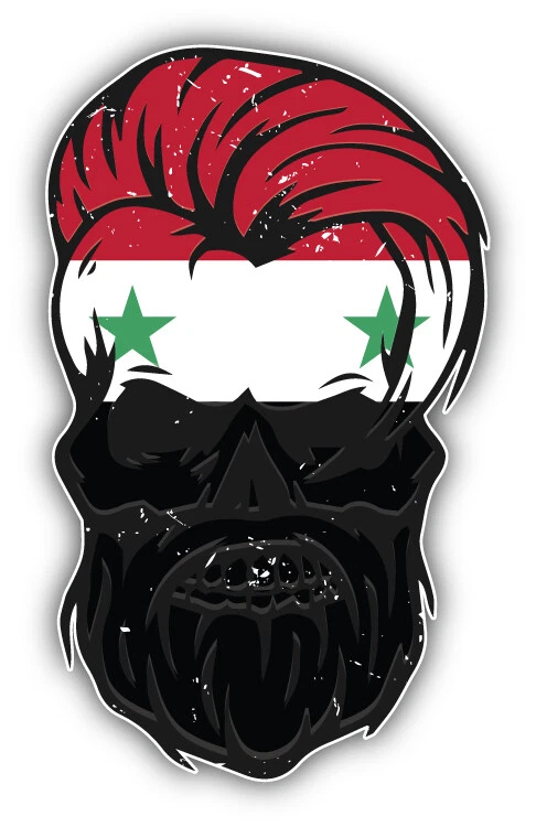 Kira Grunge Beard Syria Flag Sticker Decal Waterproof Sticker for Water ...