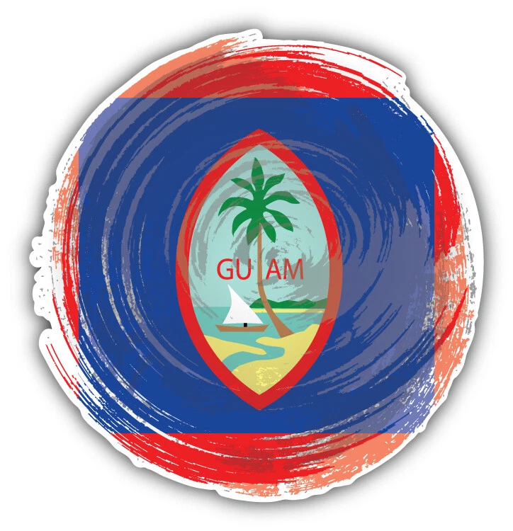 Kira Guam Grunge Flag Car Bumper Sticker Decal Waterproof Sticker for ...