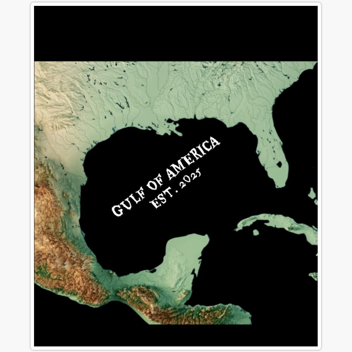 Kira Gulf of America - American Map Revised Sticker Decorative Laptop ...