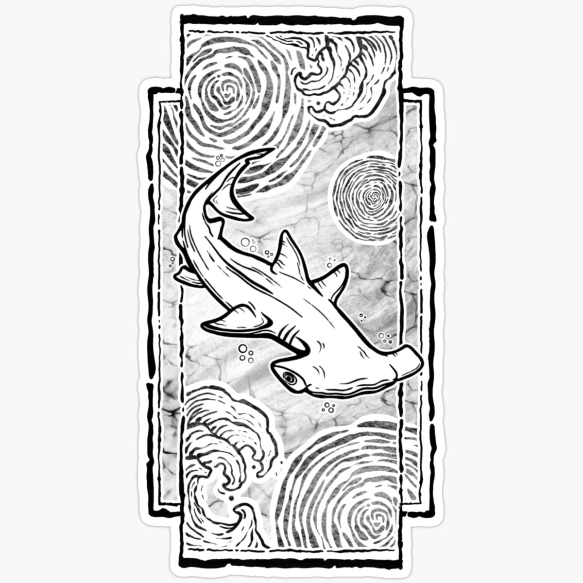 Kira Hammerhead Shark Sticker Decorative Laptop, Phone Stickers ...