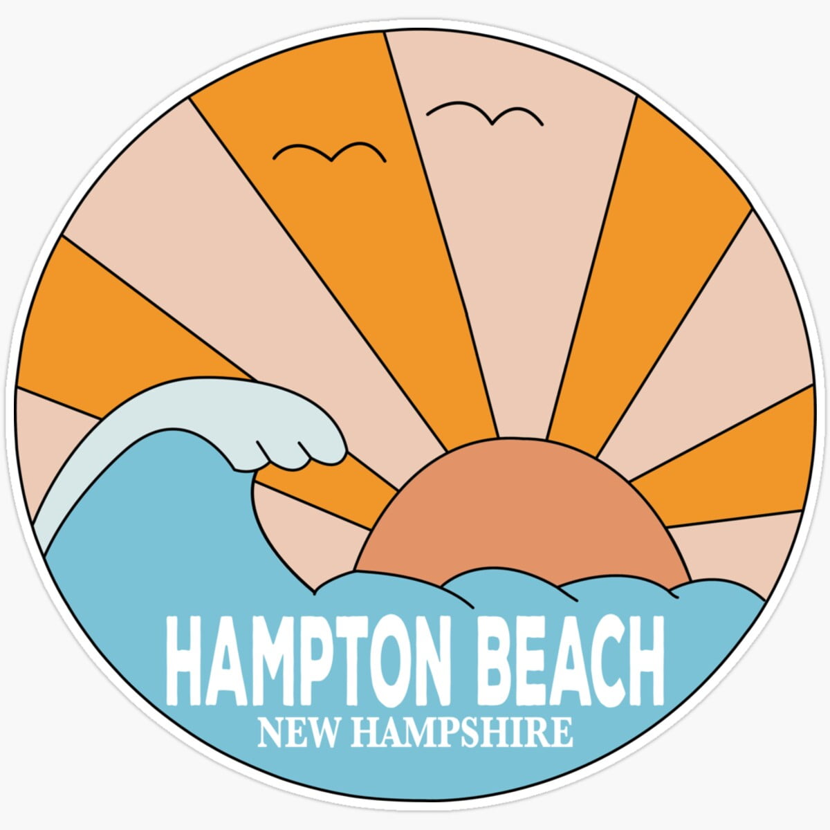 Kira Hampton Beach New Hampshire Sticker Decorative Laptop, Phone ...
