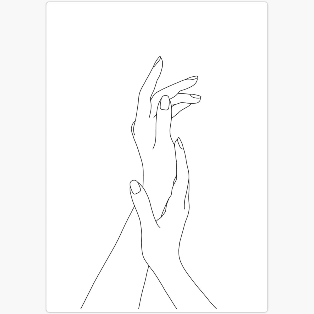 Kira Hands line drawing - Dia Sticker Decorative Laptop, Phone Stickers ...