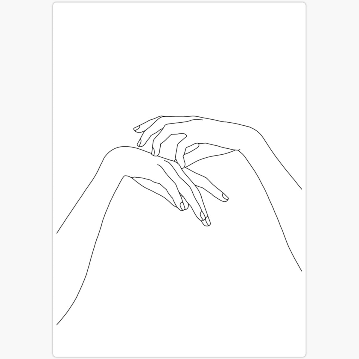 Kira Hands line drawing illustration - Clea Sticker Decorative Laptop ...