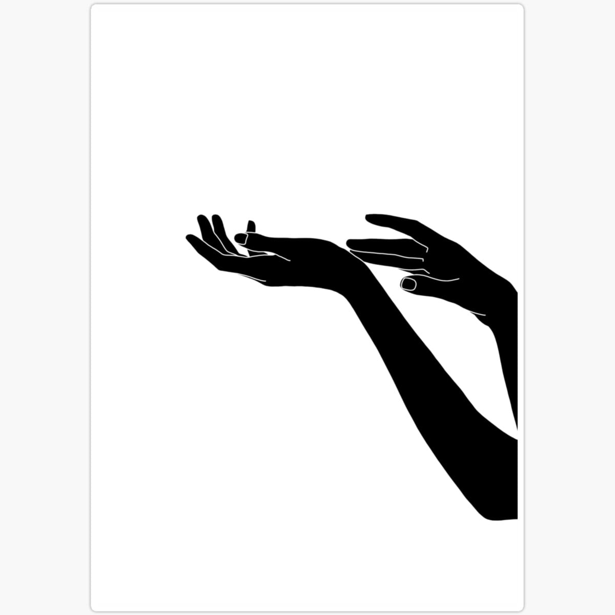 Kira Hands silhouette line drawing - Tallula Sticker Decorative Laptop ...
