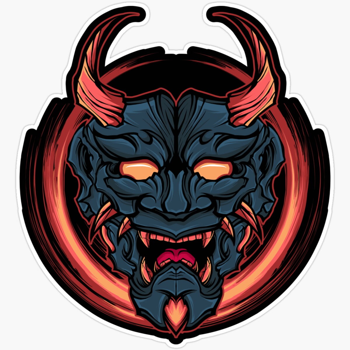 Kira Hannya Mask Illustration Sticker Decorative Laptop, Phone Stickers ...