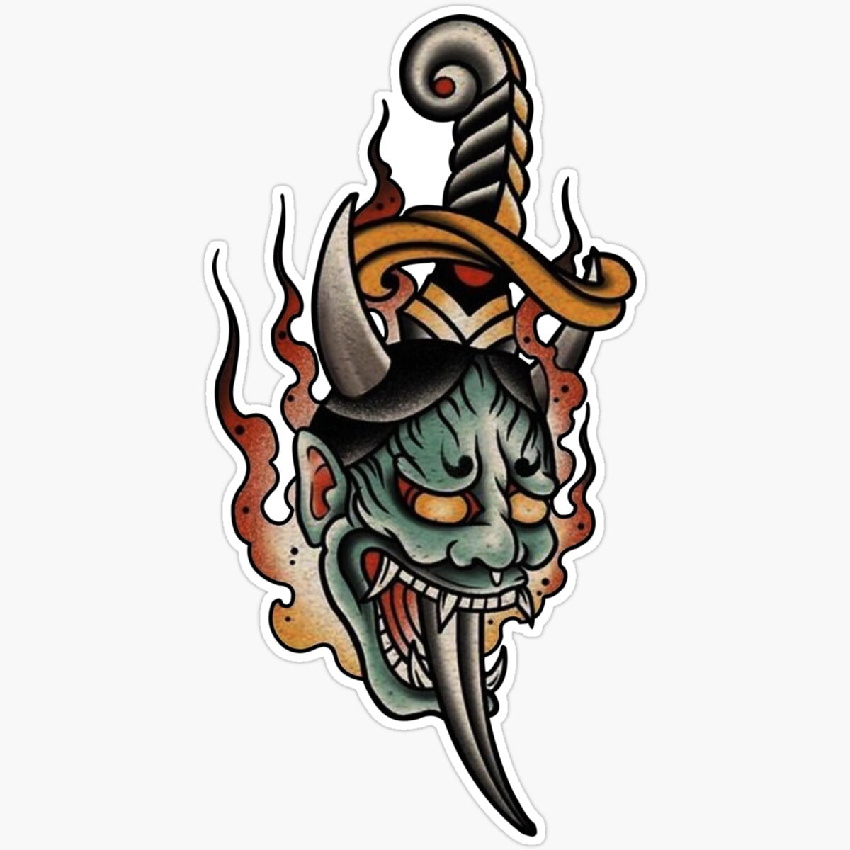 Kira Hannya Mask Tattoo Sticker Decorative Laptop, Phone Stickers ...