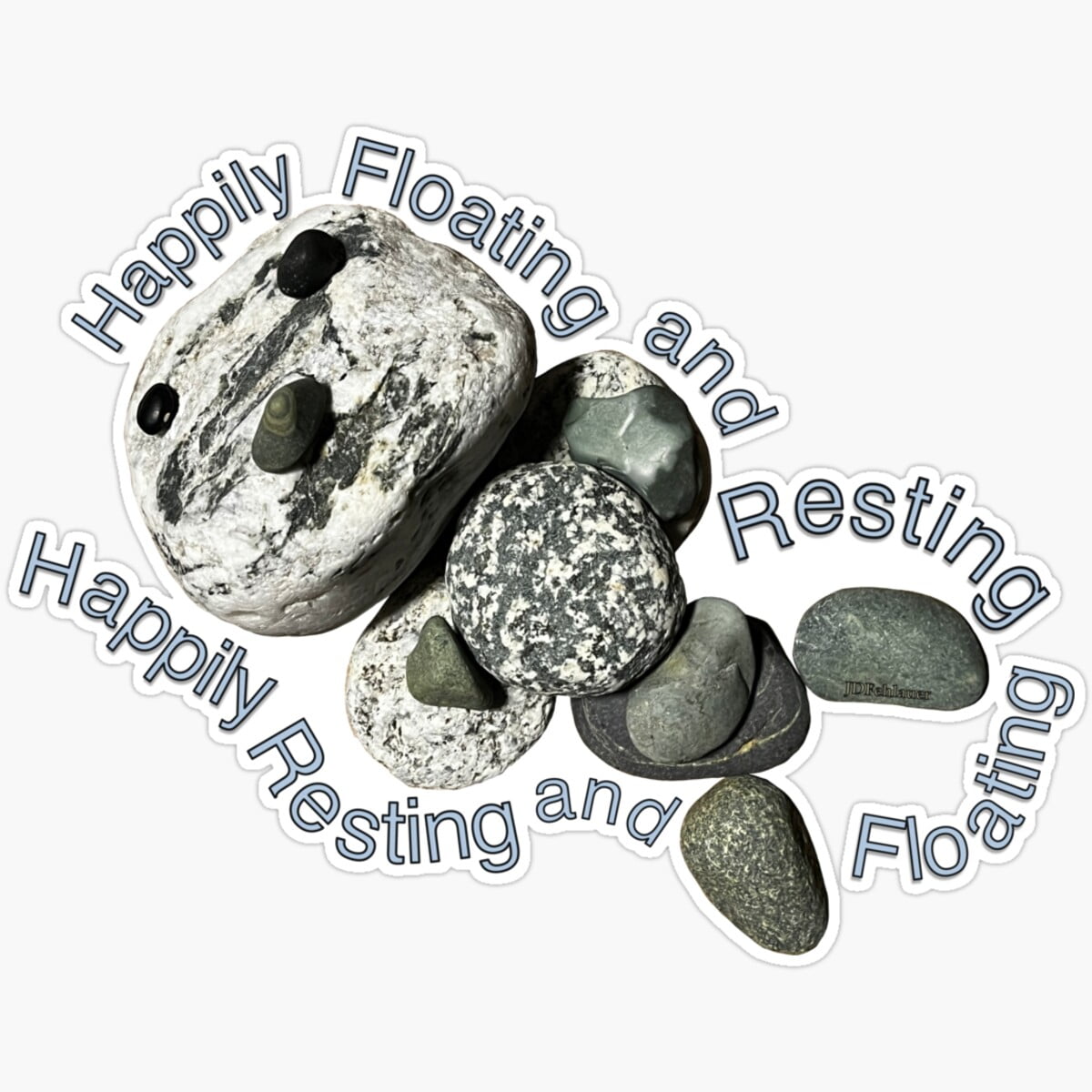 Kira Happily Floating, Happily Resting OTTER Rocks Sticker Decorative ...