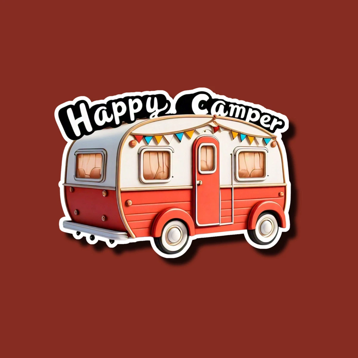 Kira Happy Camper Camping Vintage Camper Road Trip Adventure Vinyl ...