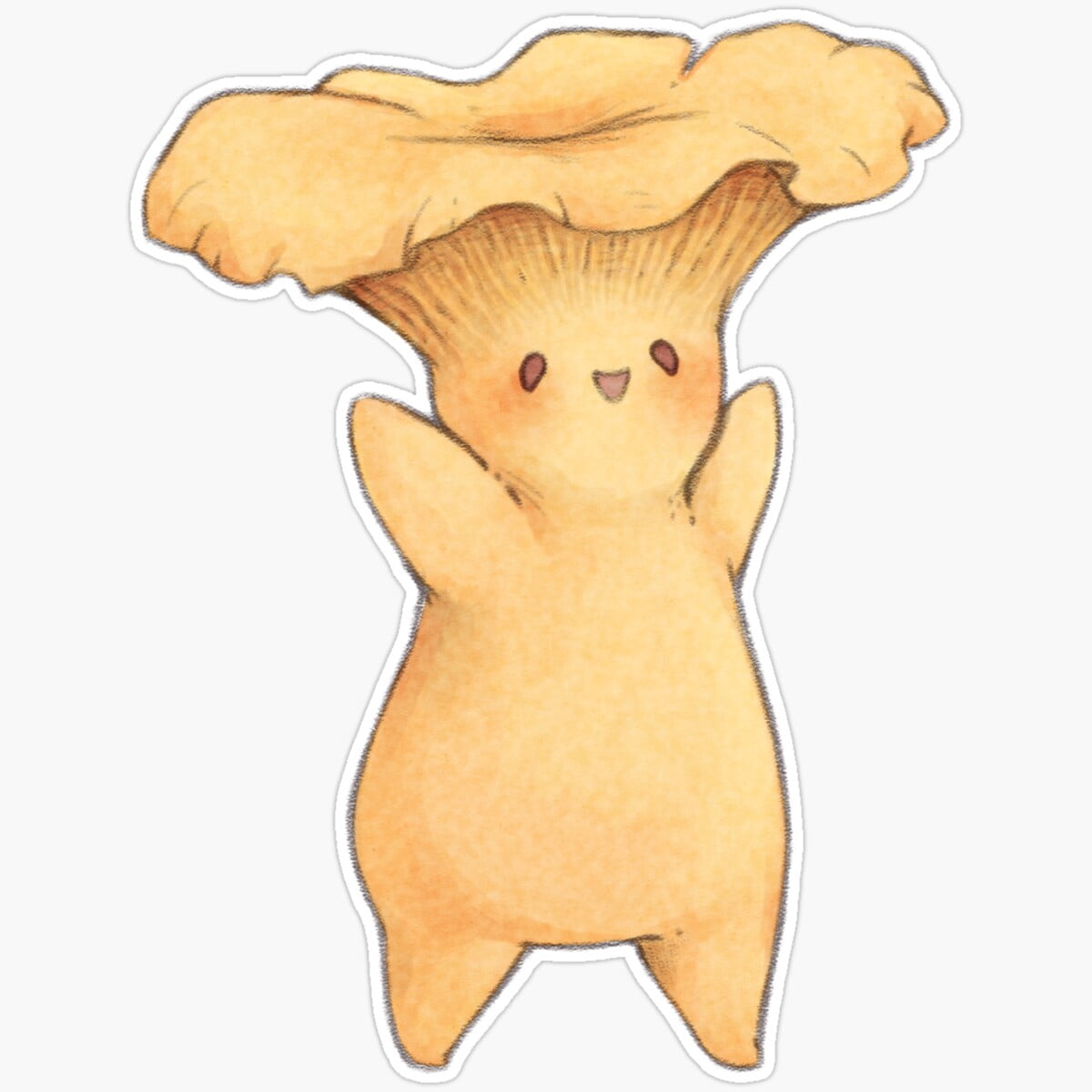 Kira Happy Chanterelle Mushroom Sticker Decorative Laptop, Phone ...