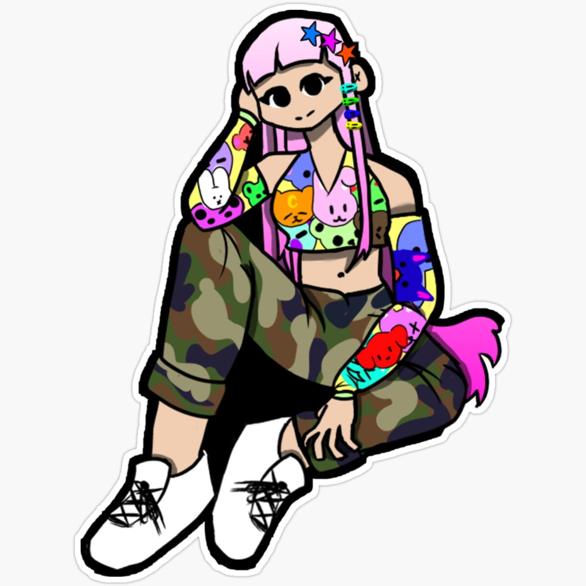 Kira Harajuku Girl Sticker Decorative Laptop, Phone Stickers ...