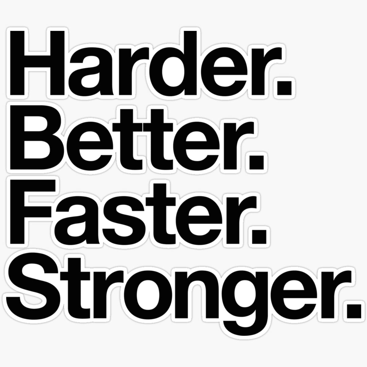 Kira Harder. Better. Faster. Stronger. (black) Sticker Decorative ...