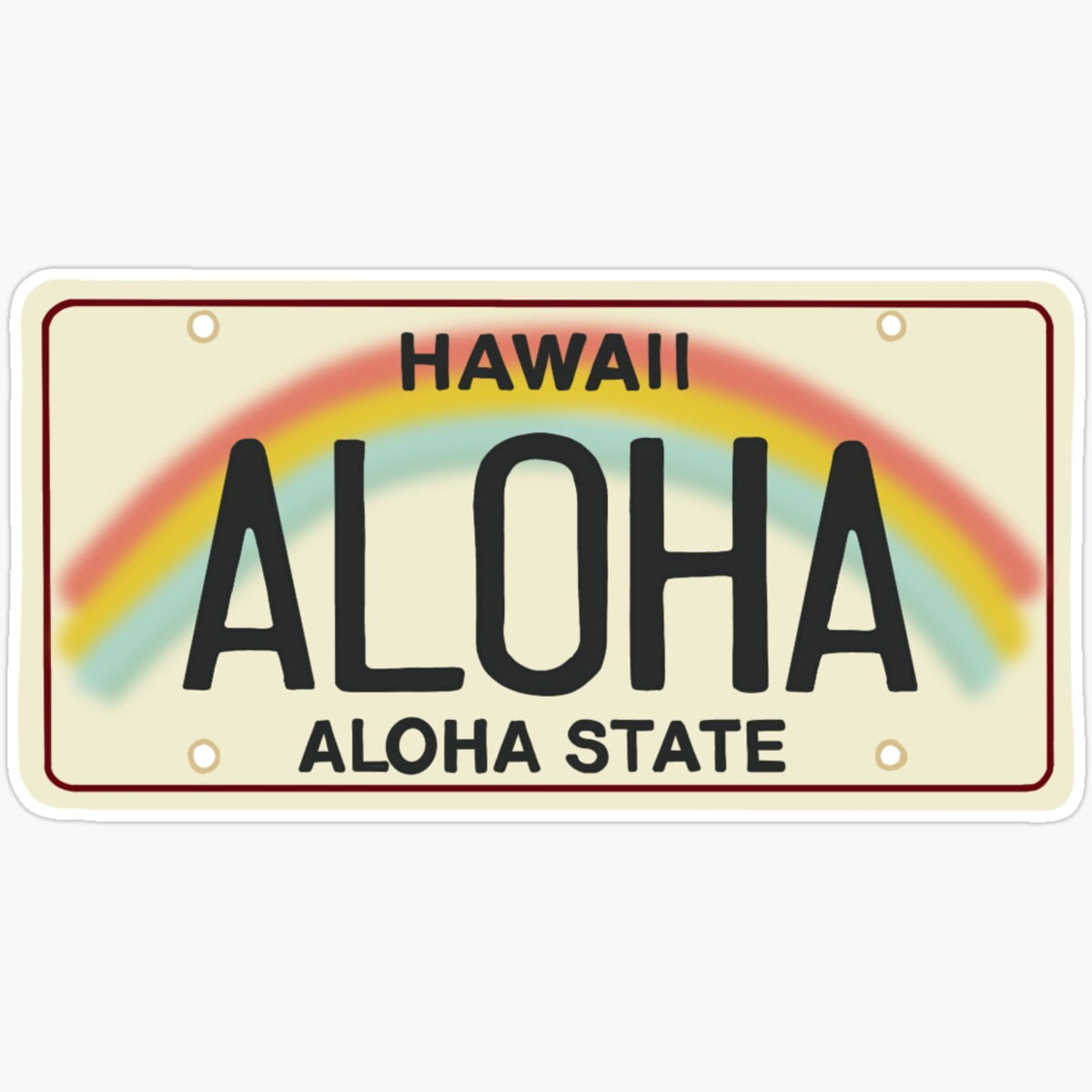 Kira Hawaii Aloha License Plate Sticker Decorative Laptop, Phone ...