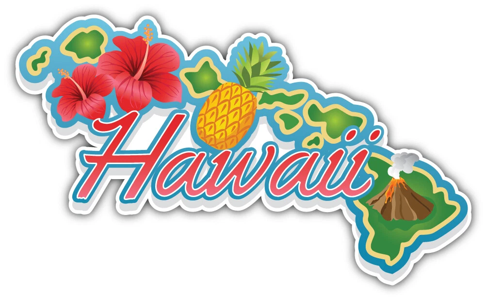 Kira Hawaii USA State Nature Emblem Car Bumper Sticker Decal Waterproof ...